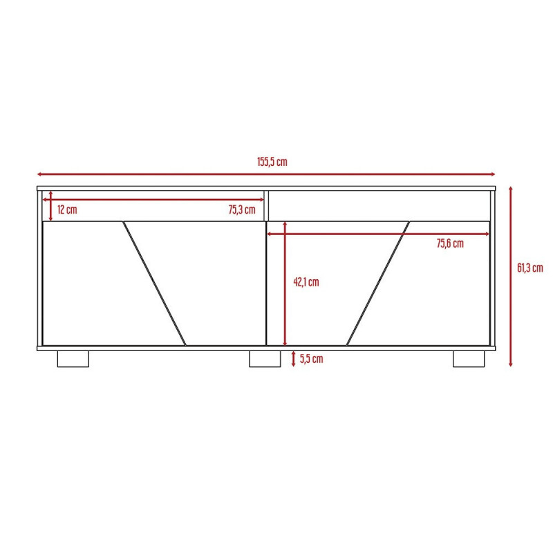 Rack para tv Lutrux habano miel - EKONOMODO