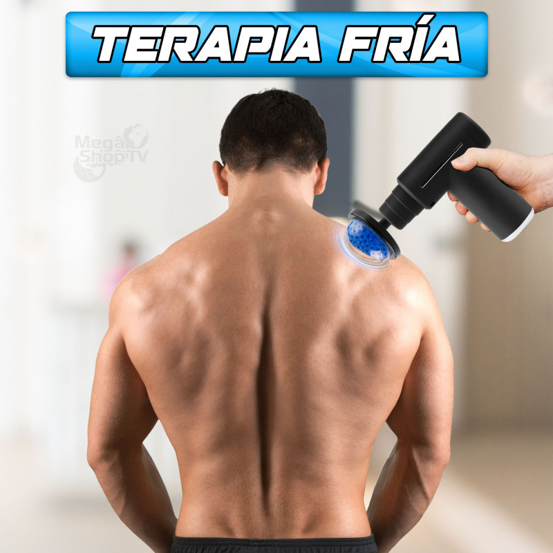 Pistola masajeador percutor de calor o frío 6 niveles/cabezas