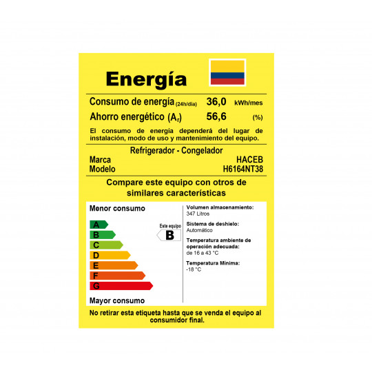 Nevera Haceb Bottom Mount 382 Litros - Panel Digital - Negro - Haceb