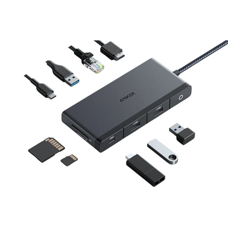 MULTIPUERTO ANKER 552 USB-C (9 EN 1, 4K HDMI) NEGRO - ANKER
