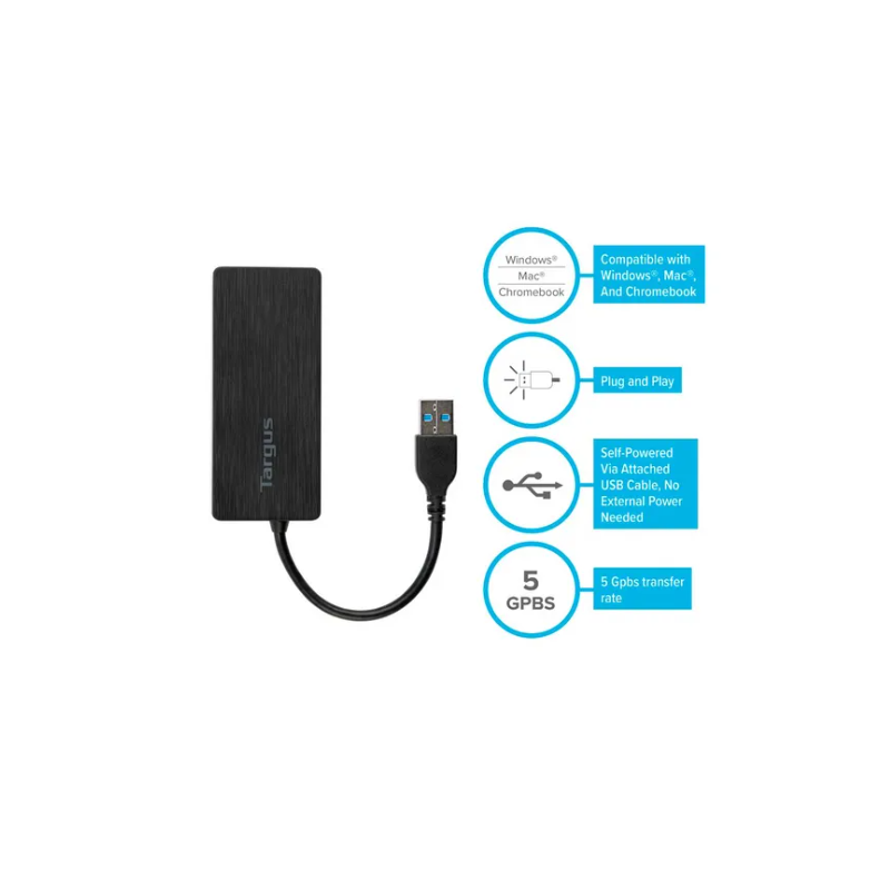 HUB USB 3.0 DE 4 PUERTOS, TARGUS ACH124US