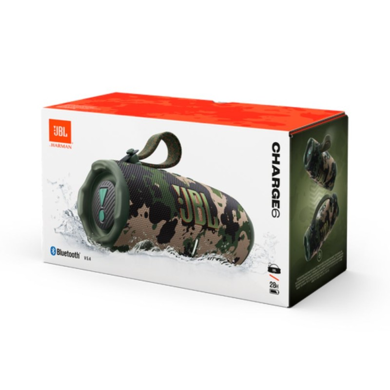 Parlante Bluetooth JBL Charge 6 Potente, IP68, Powerbank, 28 h Camuflado